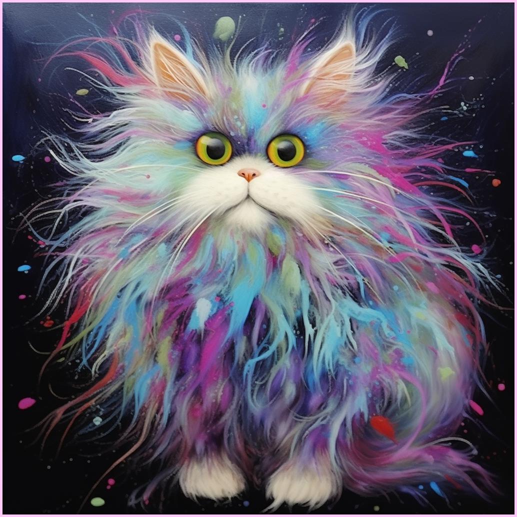 Fluffy Cat Wonder Diamond Painting Kit – Heartful Diamonds